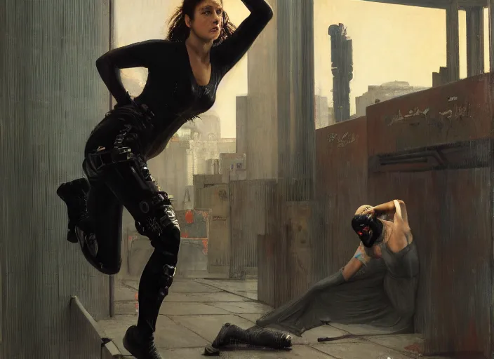 Maria evades sgt Nash. Cyberpunk hacker in jumpsuit | Stable Diffusion ...