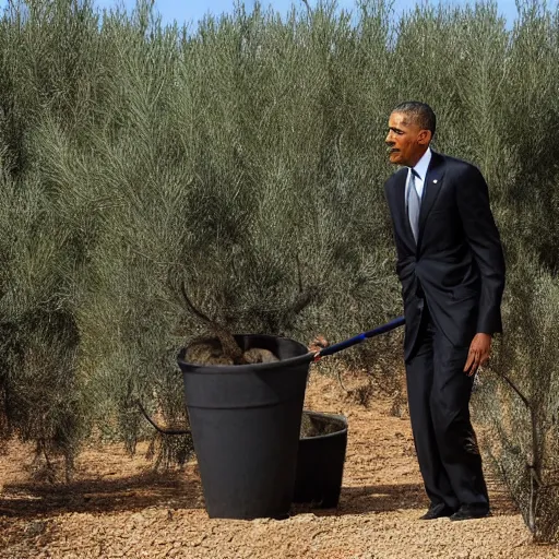 barack obama shaking olive trees in jaen, award | Stable Diffusion ...