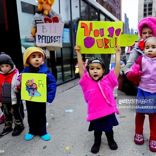 Toddlers protesting infront of a daycare centre, news | Stable ...