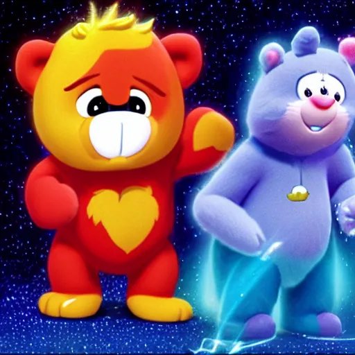 a film still of a care bear wielding excalibur | Stable Diffusion | OpenArt