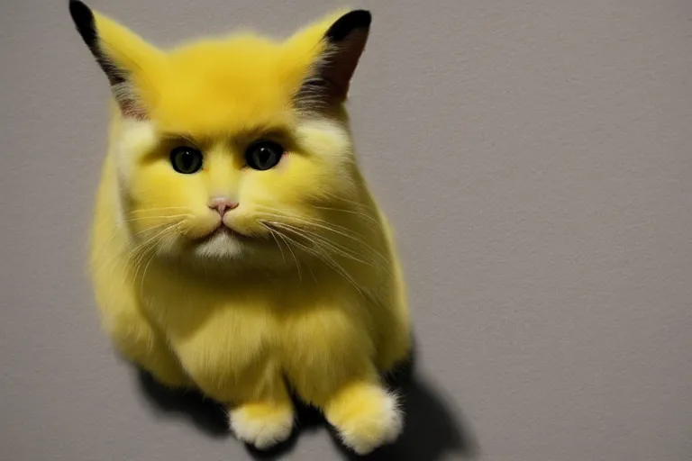 cat pikachu hybrid animal, cute, yellow fur, portrait | Stable ...