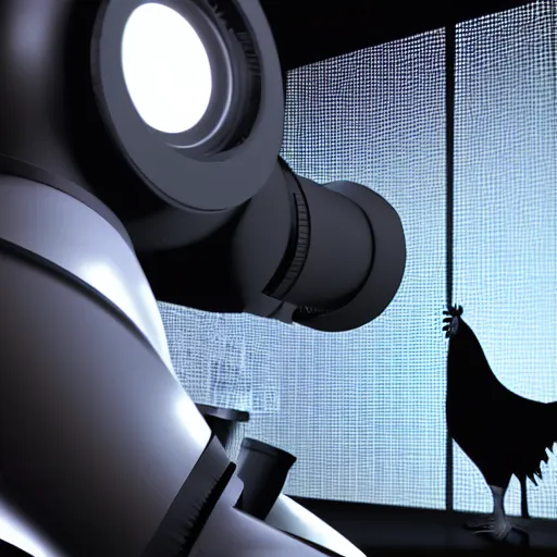 rooster looking through a microscope in a futuristic | Stable Diffusion | OpenArt
