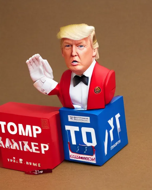 box of the toy of donald trump as an action figure, | Stable Diffusion ...