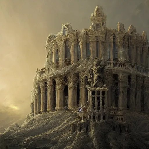 the holy castle of Medusa, with statues, | Stable Diffusion | OpenArt