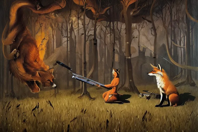 a beautiful masterpiece painting ) a english fox | Stable Diffusion