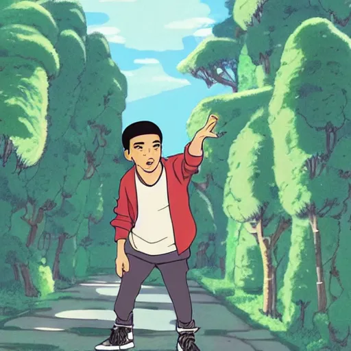 rapper drake, in the style of studio ghibli, studio | Stable Diffusion
