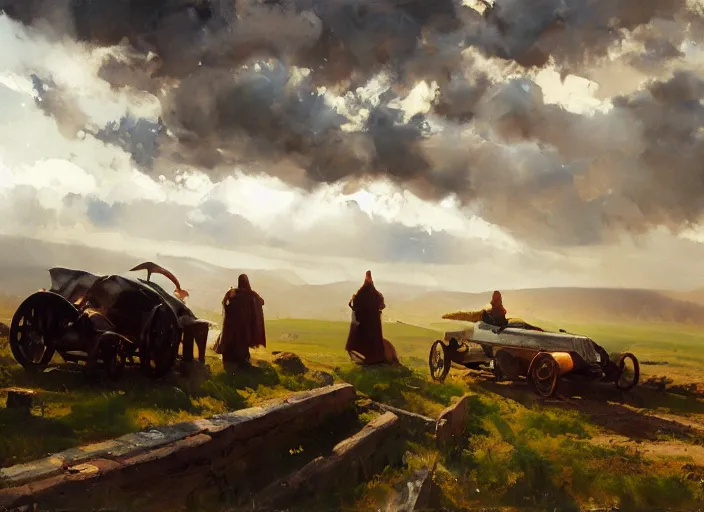 oil painting of medieval car in dawn by anders zorn, | Stable Diffusion ...