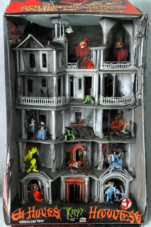 creepy haunted house toy, ghouls, creeps, bats and | Stable Diffusion