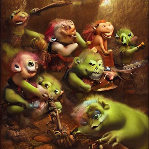 trolls playing in a band by justin gerard, deviantart | Stable ...