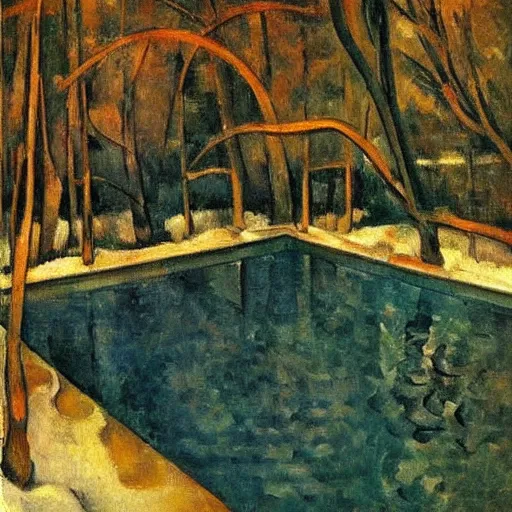 winter fuzzy creepy pool square wolf grain sax shrub, | Stable Diffusion