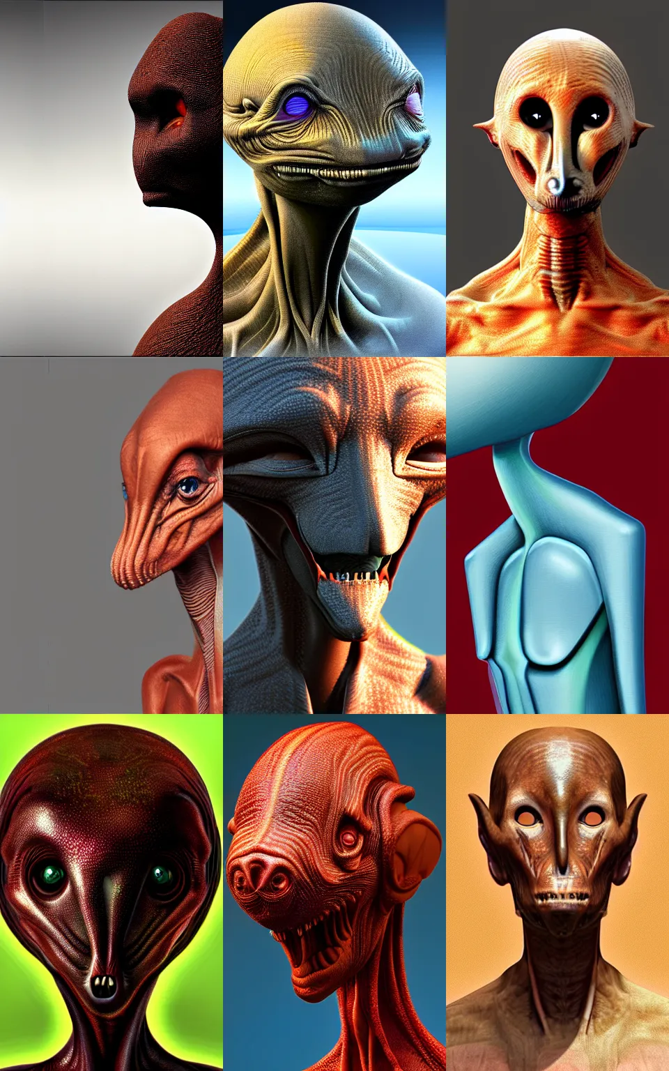 nonhuman alien,without nose,without mouth,concept | Stable Diffusion ...