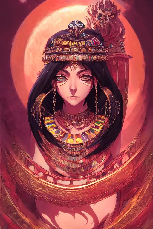 a portrait of a smirking necromancer queen cleopatra, | Stable ...