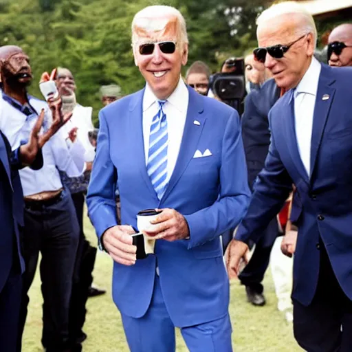 joe biden holding a lean cup in a rap music video | Stable Diffusion