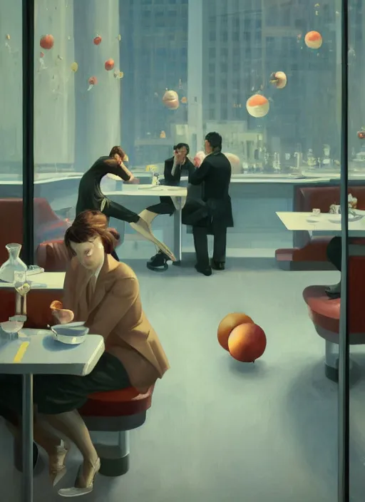 spherical glass people at restaurant Edward Hopper and | Stable ...