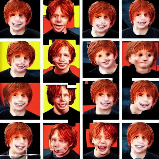 a collage of ron weasley made out of pictures of | Stable Diffusion