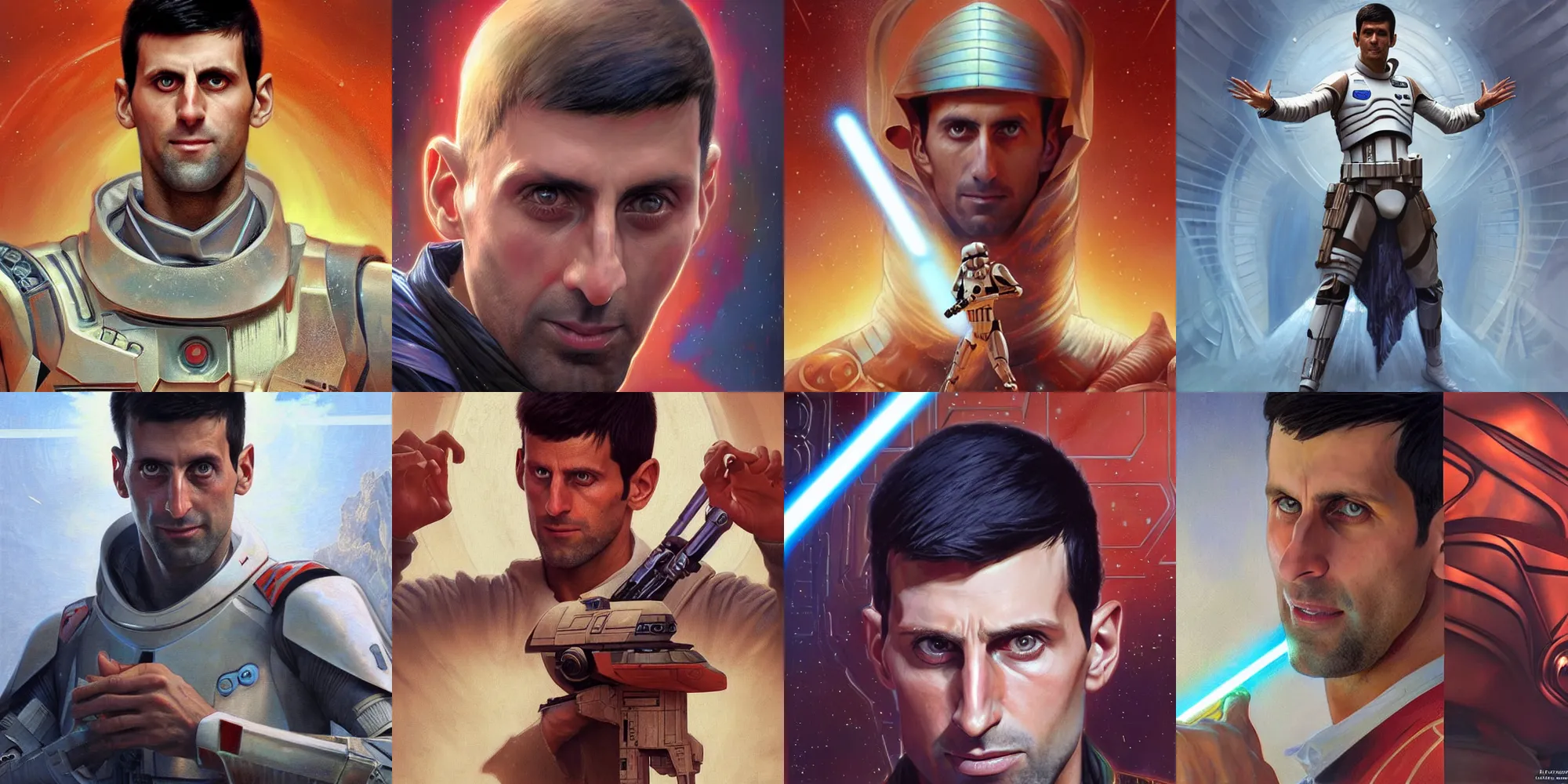 Novak Djokovic Star Wars movie character, highly | Stable Diffusion ...
