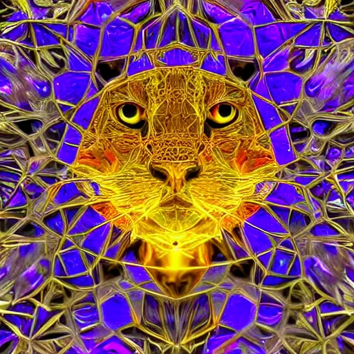 spectral aesthetic cat surrounded by crystal, elegant, | Stable ...
