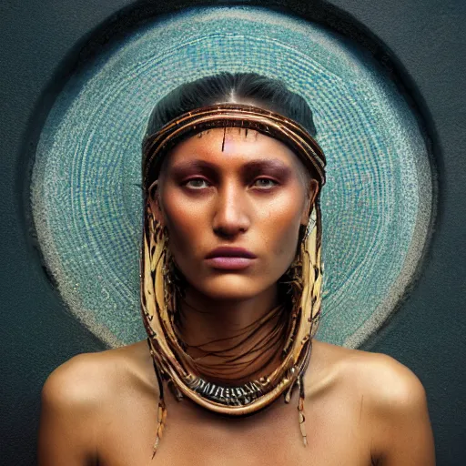 portrait of a stunningly beautiful alien tribal | Stable Diffusion ...