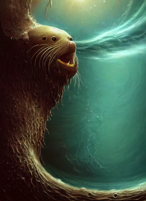 an evil sea otter god in the ocean depths, abyss, | Stable Diffusion ...