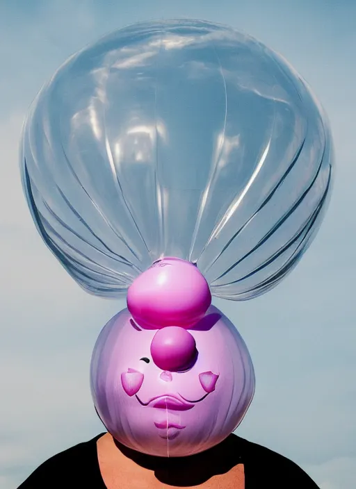 balloon face, face of an inflated man, overinflated, | Stable Diffusion