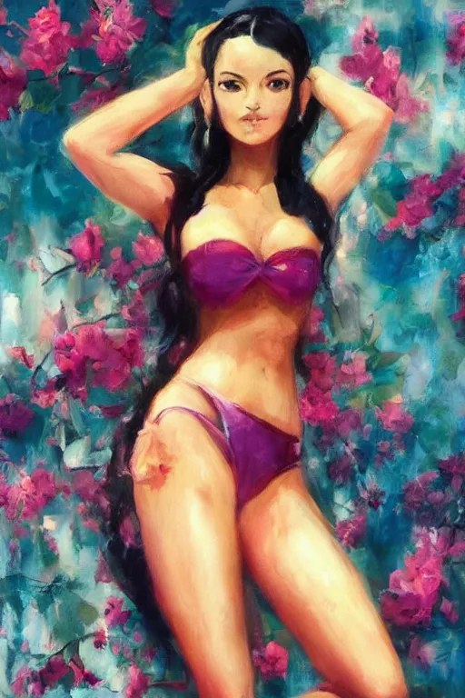 beautiful oil painting with Nico Robin | Stable Diffusion