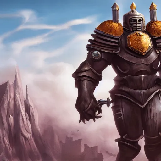 monkey knight colossus through city valley to battle | Stable Diffusion ...