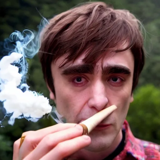 Daniel Radcliff smoking a giant cannabis spliff, | Stable Diffusion