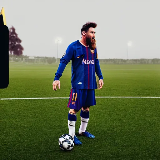 cinematic photograph of Messi wearing a crown and a | Stable Diffusion ...