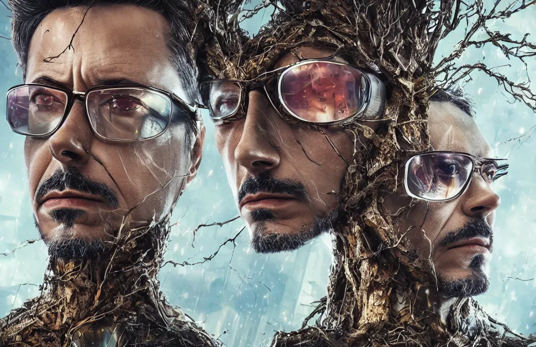 portrait of cyberpunk tony stark tree statue, wearing | Stable Diffusion