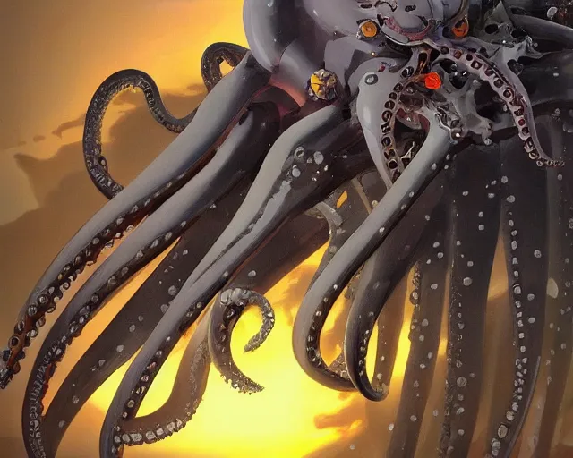 beautiful picture of a giant octopus mecha, anime | Stable Diffusion ...