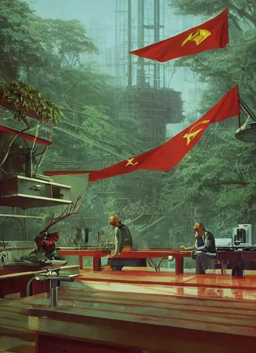 futuristic soviet scientific lab in amazonian jungle | Stable Diffusion ...