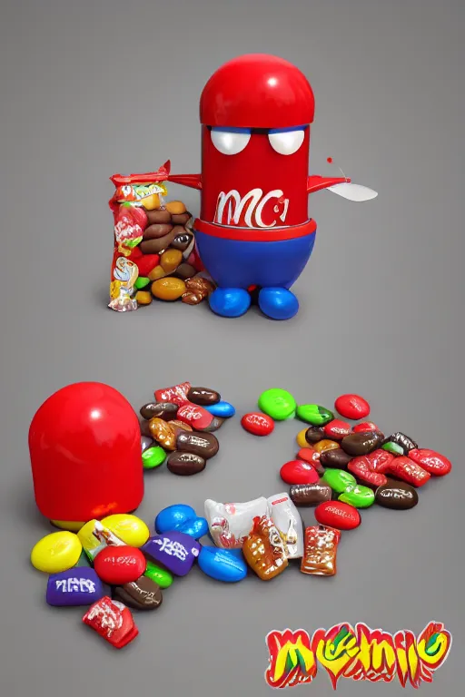red m - character, m & m mascot, m & m figure, m & m | Stable Diffusion ...