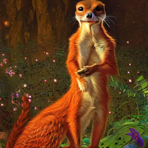 a portrait of a female red meercat wearing ornate | Stable Diffusion ...