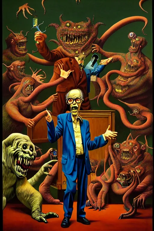 a hyperrealistic painting of a mad professor lecturing | Stable ...