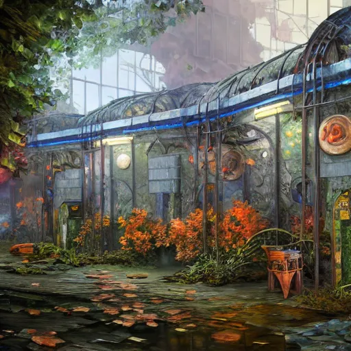 overgrown subway station cryengine render by android | Stable Diffusion