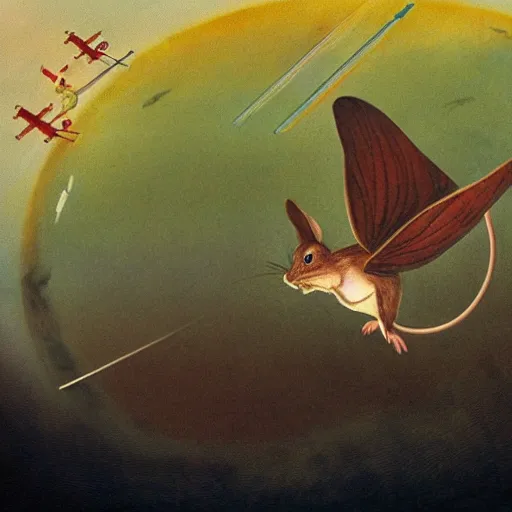 a mouse wearing clockwork wings flying through | Stable Diffusion | OpenArt