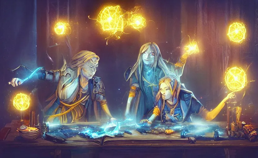 sun and moon merging spell, hearthstone art style, | Stable Diffusion ...