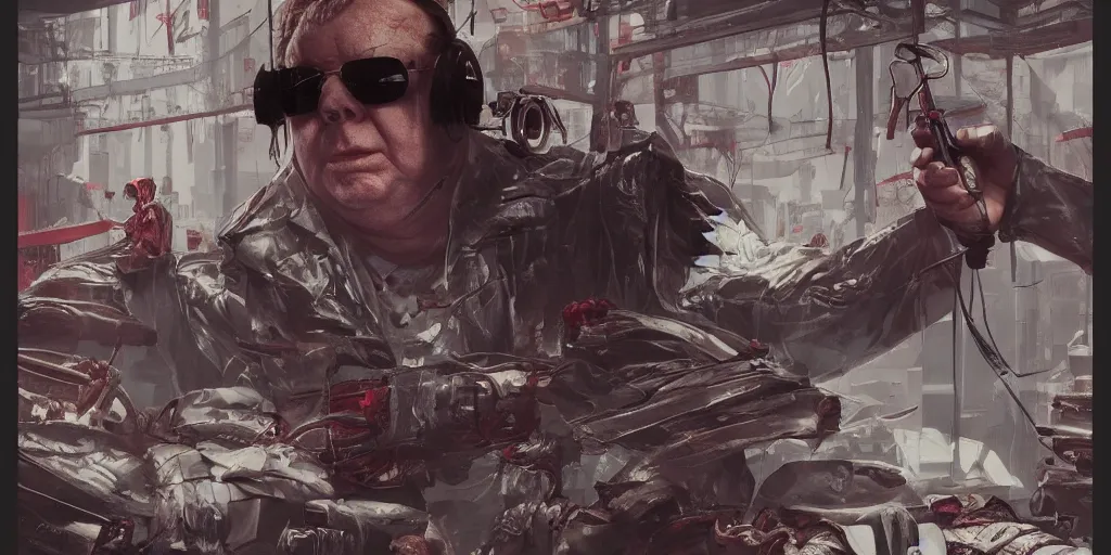 van morrison as a cyberpunk butcher, design sheet, 3 d | Stable ...