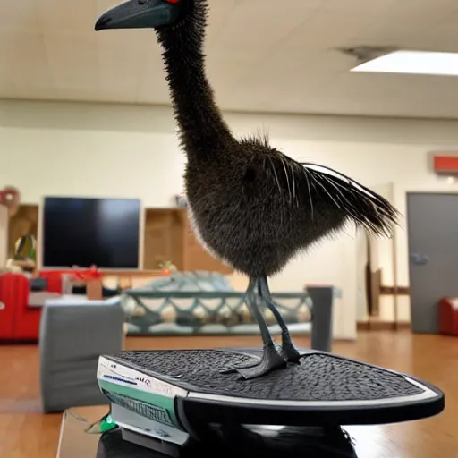 An Emu holding a game controller, indoors | Stable Diffusion | OpenArt