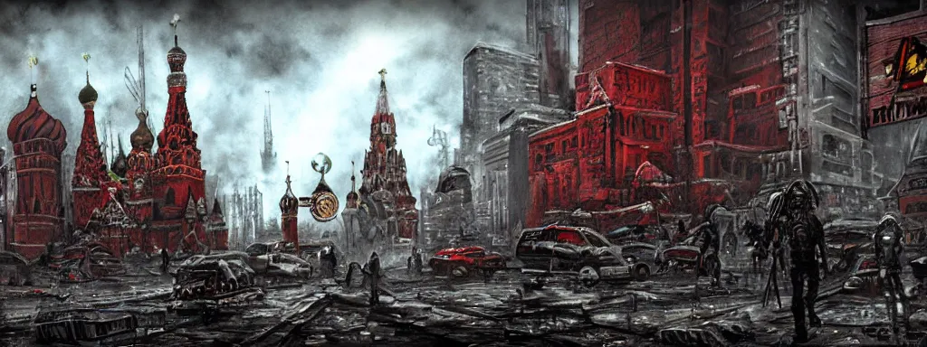 alien predator attacks moscow red square. extreme long | Stable ...