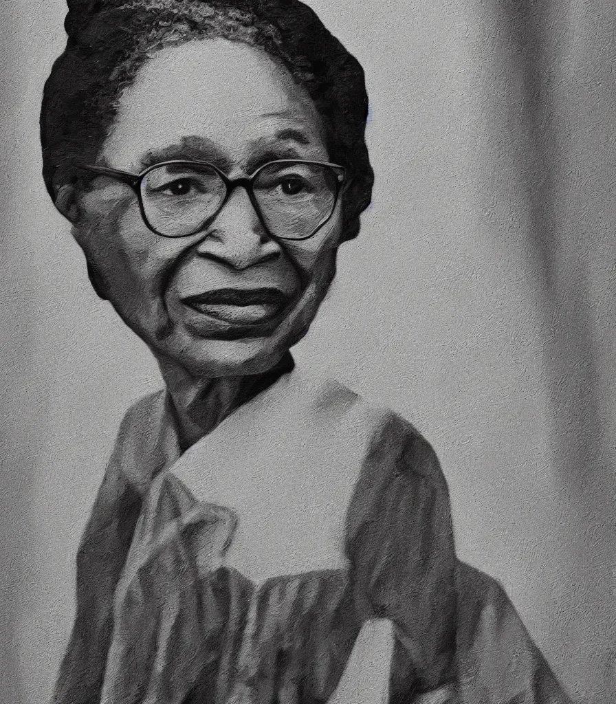 an impasto oil painting portrait of rosa parks!! | Stable Diffusion