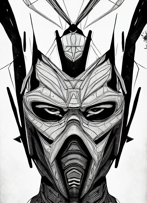 symmetry concpet art, full shot, traditional ink, | Stable Diffusion ...