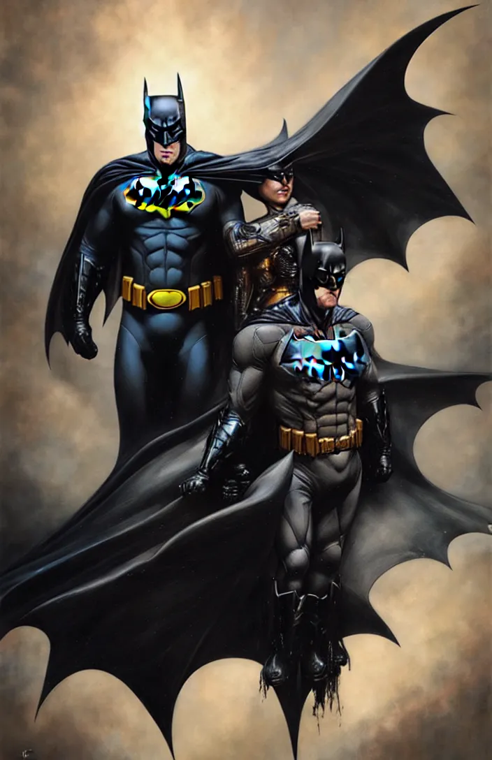 a portrait of batman standing with the batmobile by | Stable Diffusion ...