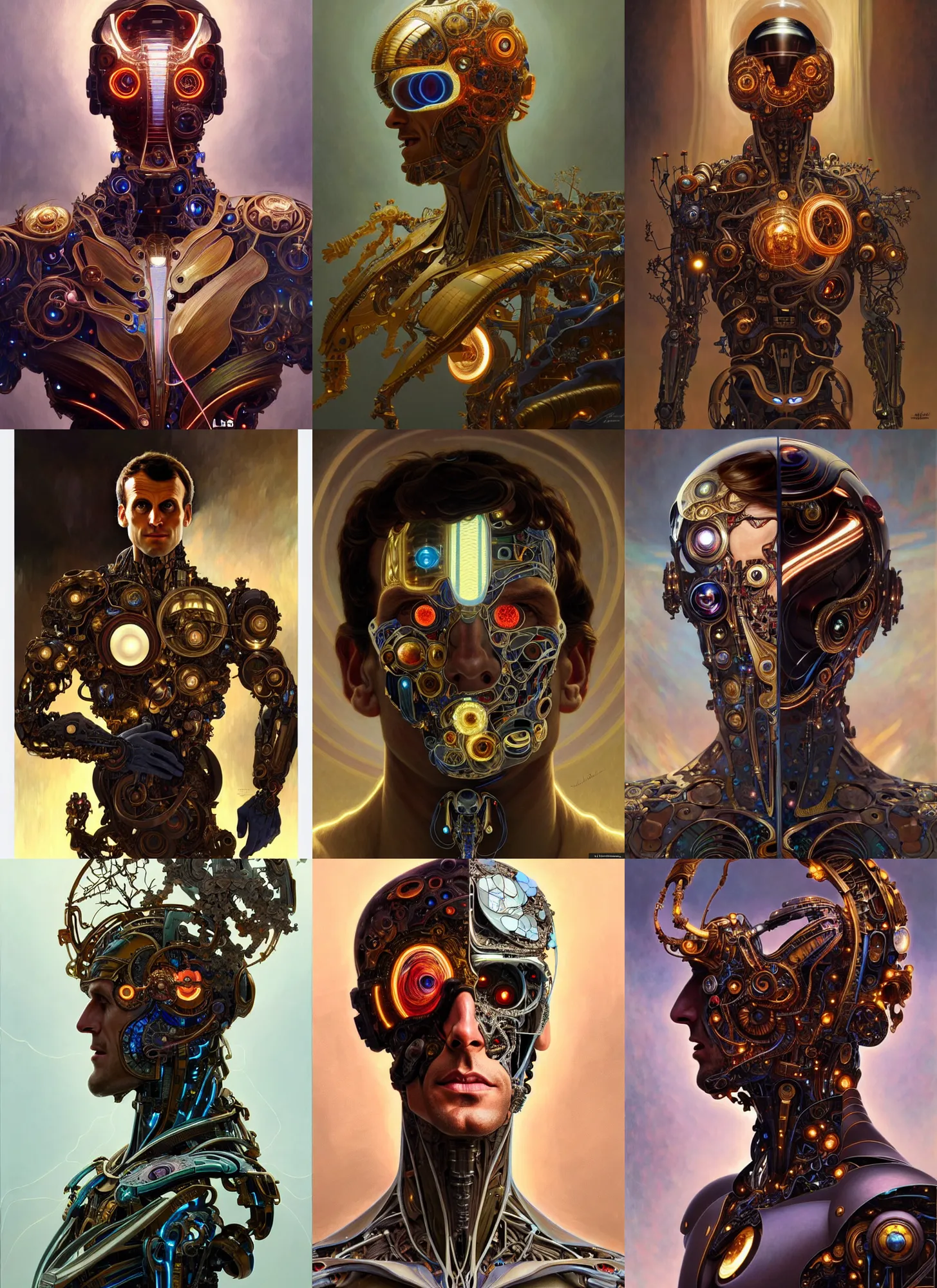 emmanuel macron as a organic cyborg, diffuse lighting, | Stable ...