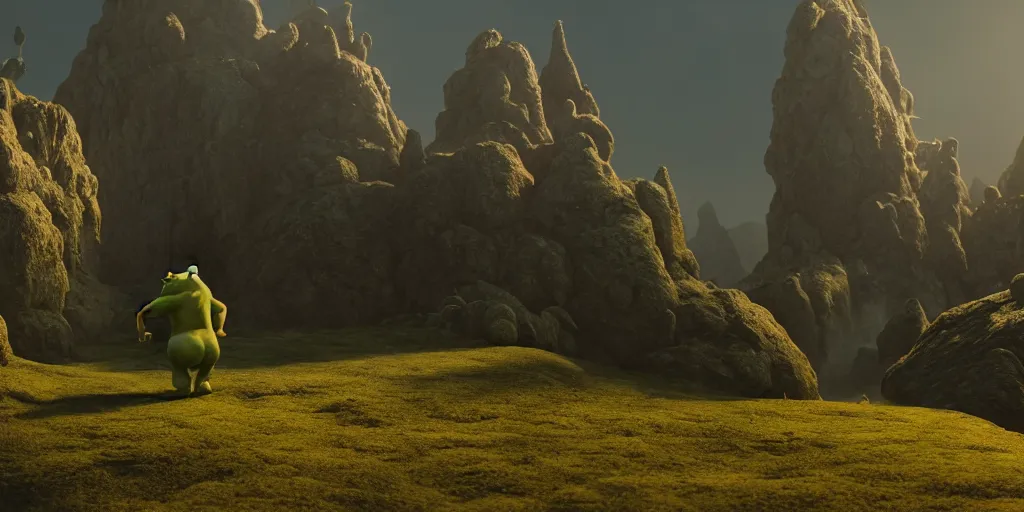 shrek as a moon, volumetric light, detailed, | Stable Diffusion