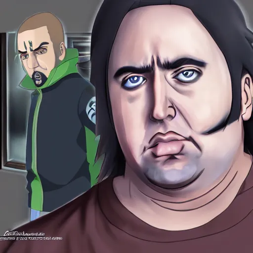 a fat nic cage playing naruto, hd digital photography, | Stable ...