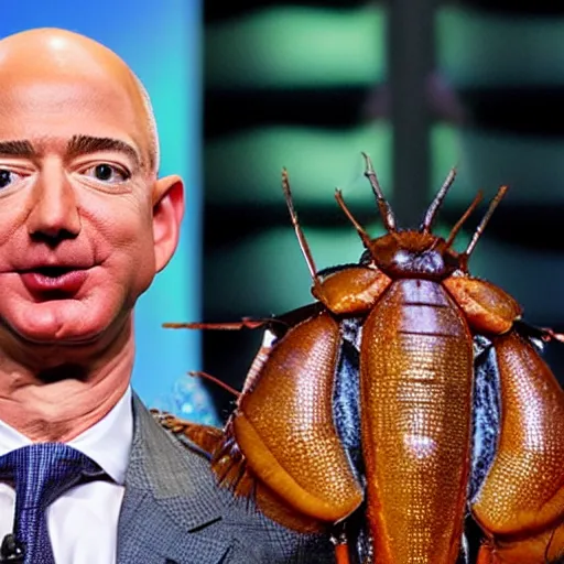 Jeff Bezos cosplaying as a cockroach, hyper detailed | Stable Diffusion ...