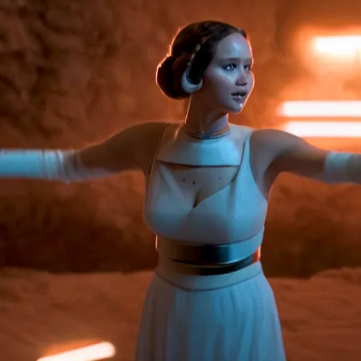 jennifer lawrence as princess leia in star wars | Stable Diffusion