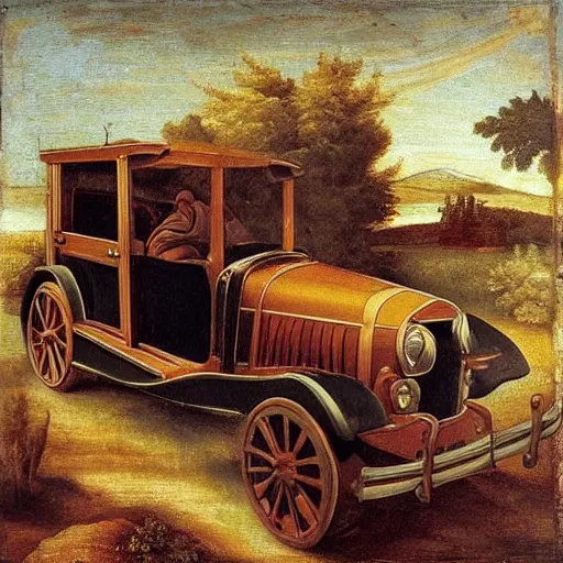 renaissance oil painting if a car made entirely out of | Stable ...
