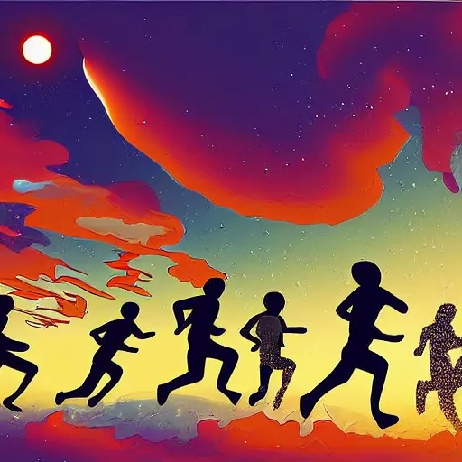 people running away from a tiny nuclear explosion, at | Stable ...